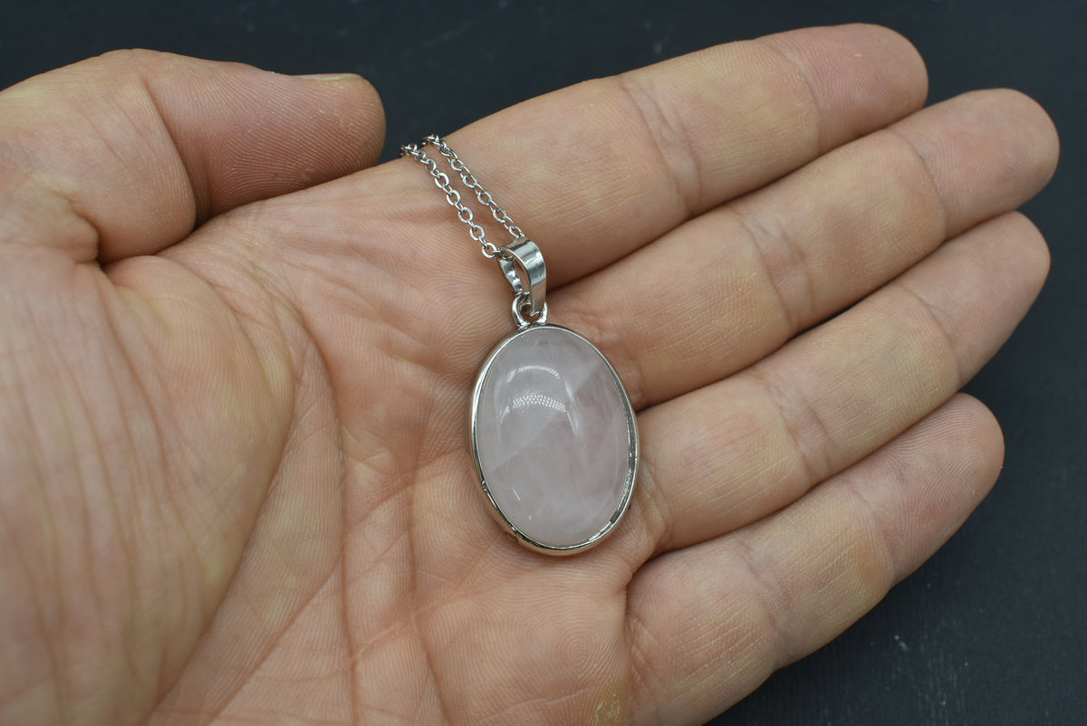 Rose Quartz Oval Pendant – MineralsClub